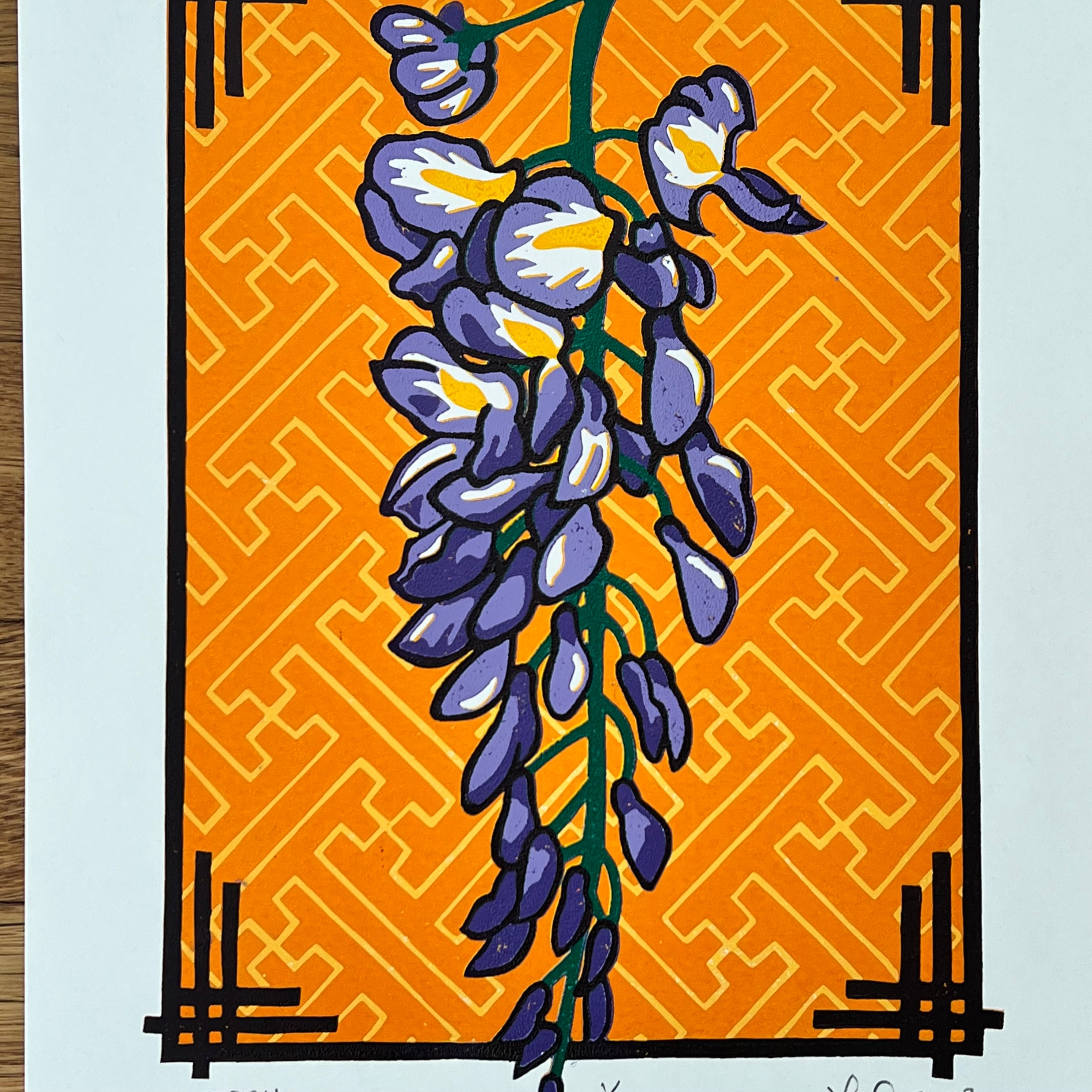 Wisteria Lino Print – The Wild Hare Haberdashery
