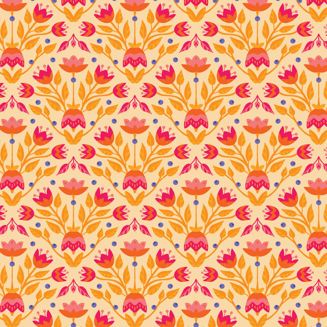 Blooming Garden by the 1/4 Yard - Orange Full Bloom – The Wild Hare ...