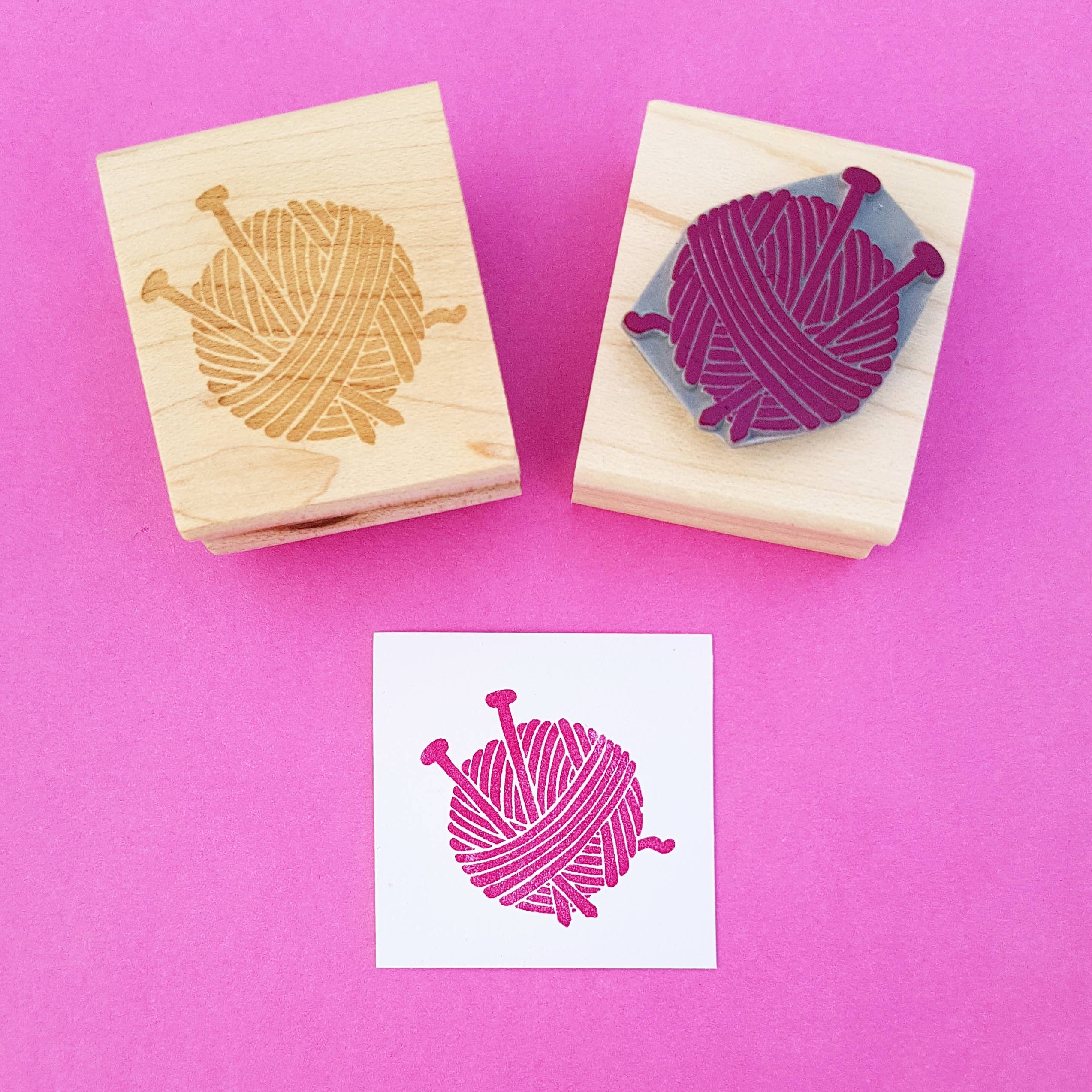 Wool Yarn and Needles Rubber Stamp – The Wild Hare Haberdashery